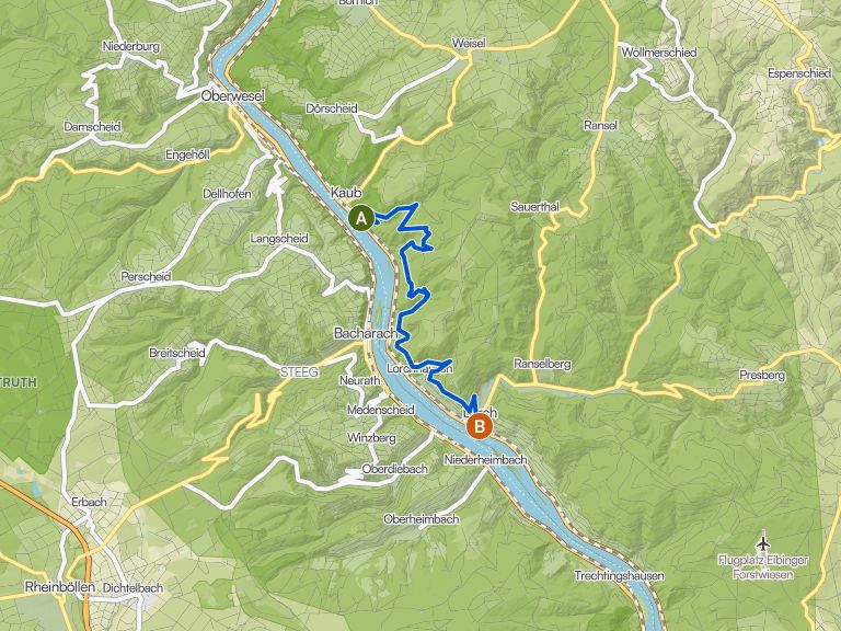 Rheinsteig: von Kaub nach Lorch | Wanderung | Komoot